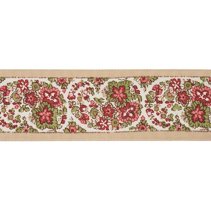 Schumacher Ines Paisley Trim Rose & Cognac | Samples